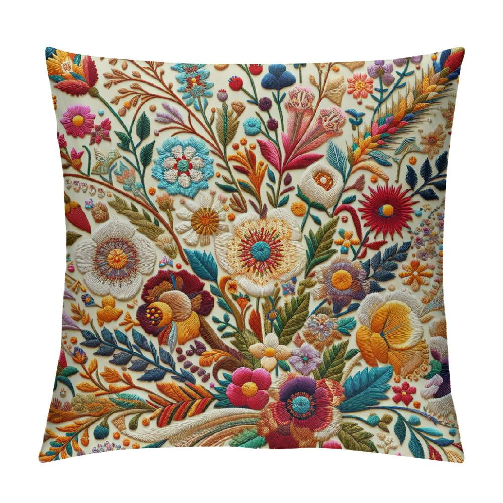 GOSMITH Throw Pillow Covers Spring Decorative Pillowcases Farmhouse ...