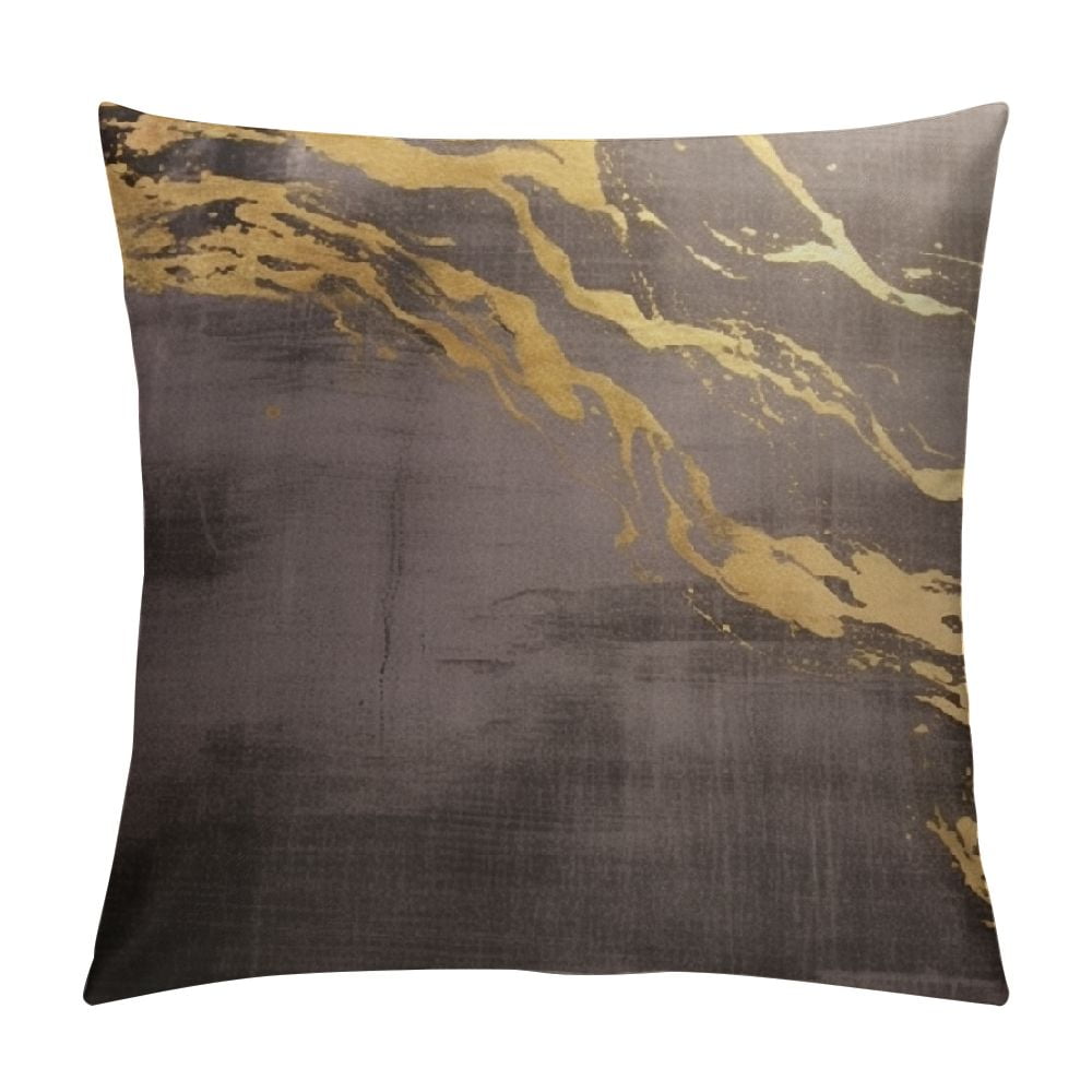 GOSMITH Throw Pillows Cover Color Blue Metallic Abstract Rose Marbled ...