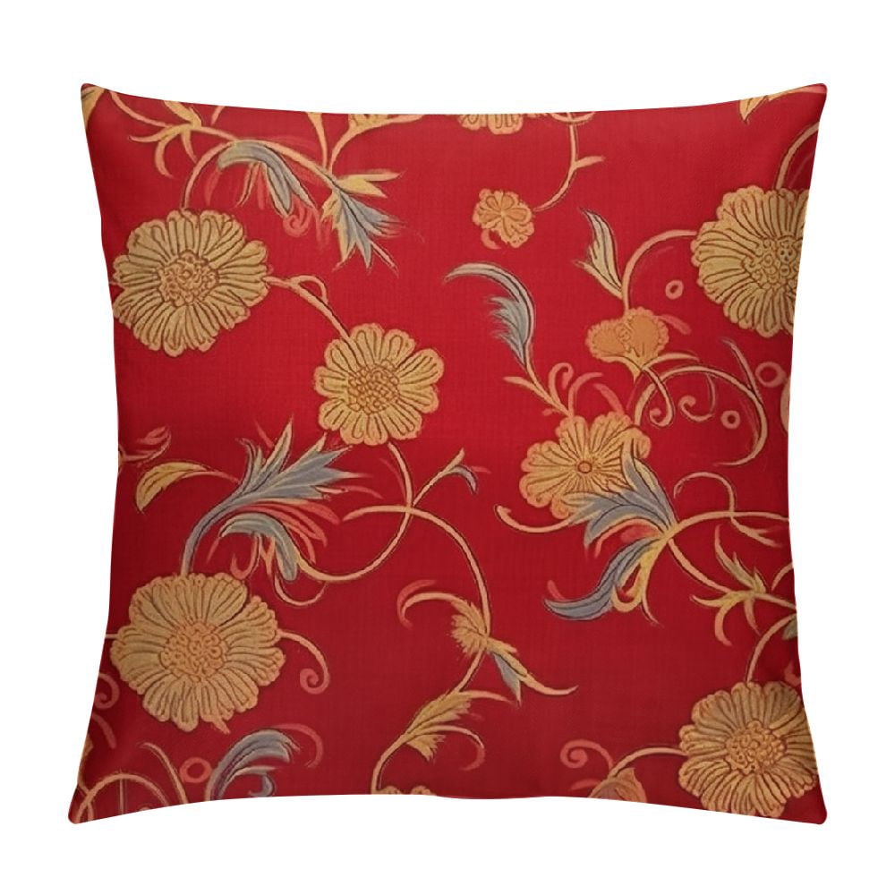 GOSMITH Throw Pillows Cover Red Pattern Oriental Chinese New Year ...