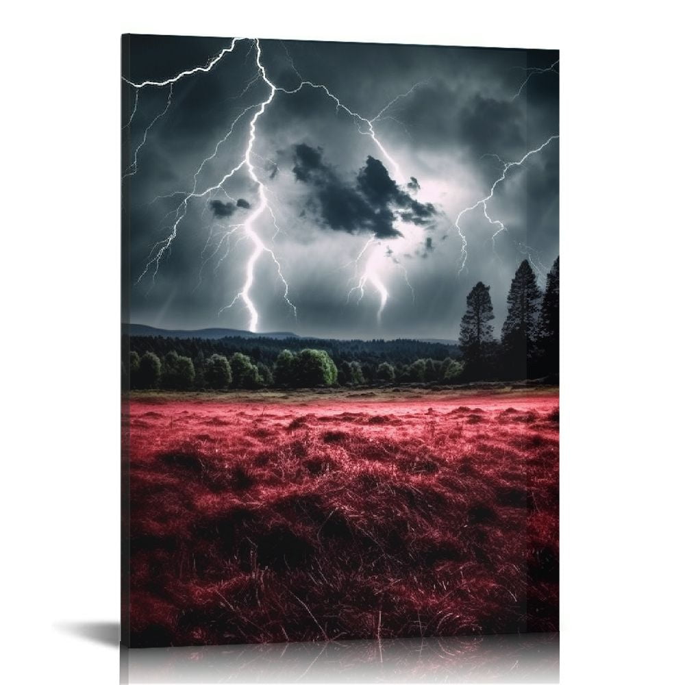 GOSMITH Thunder and Lightning Poster Canvas Picture HD Print Artwork ...
