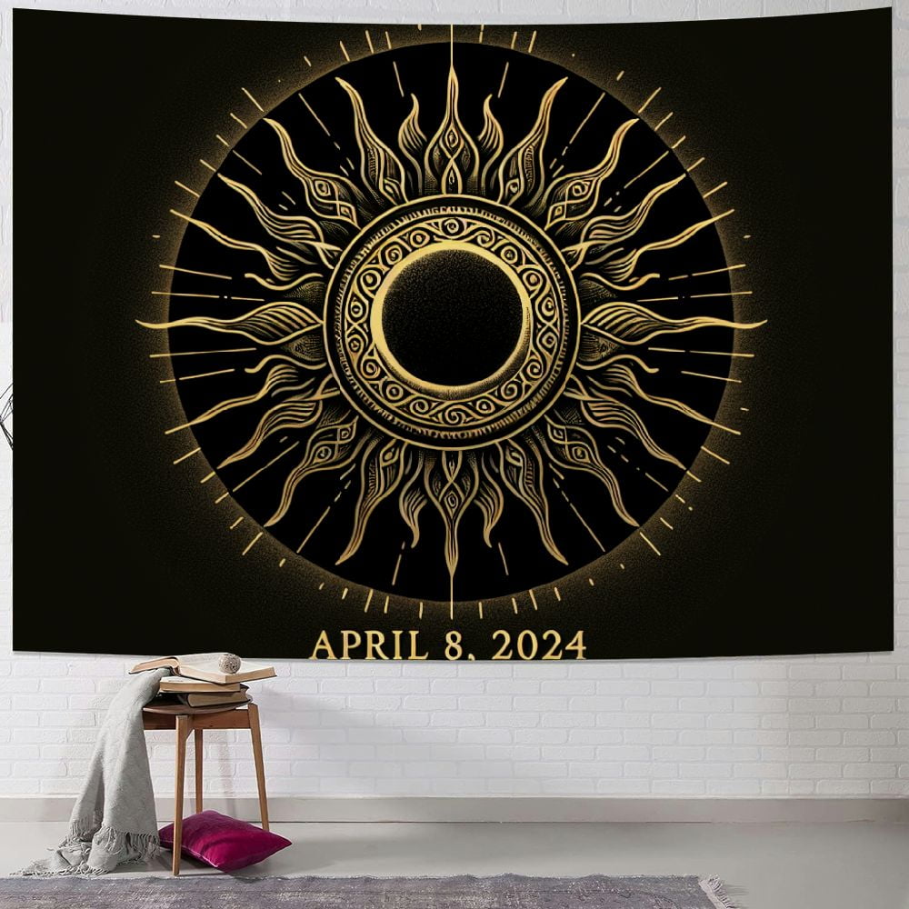 GOSMITH Total Solar Eclipse 2024 Wall Tapestry and Decoration Painting ...