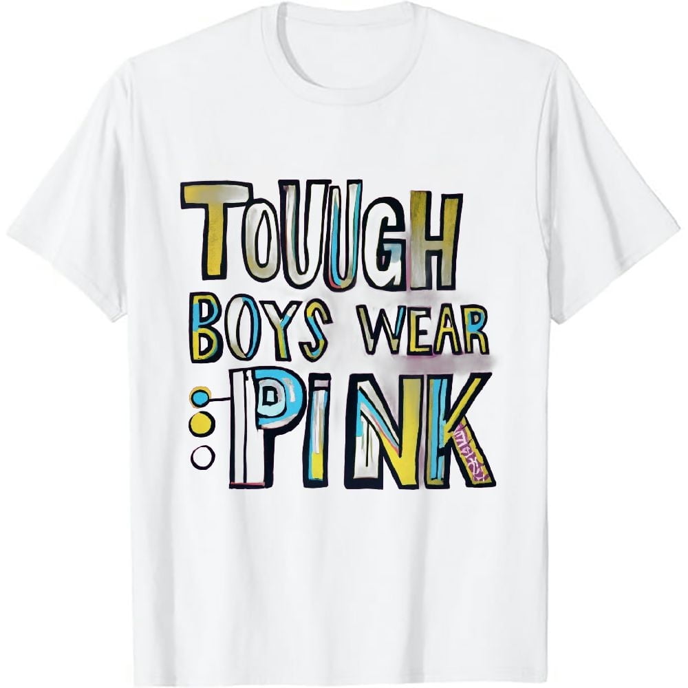 GOSMITH Tough Boys Wear Pink Funny Breast Cancer Awareness Men Kids T ...