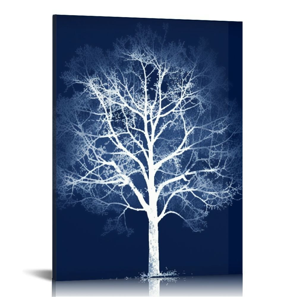 GOSMITH Tree Wall Art Tree with Blue Backgroud Canvas Wall Art the ...
