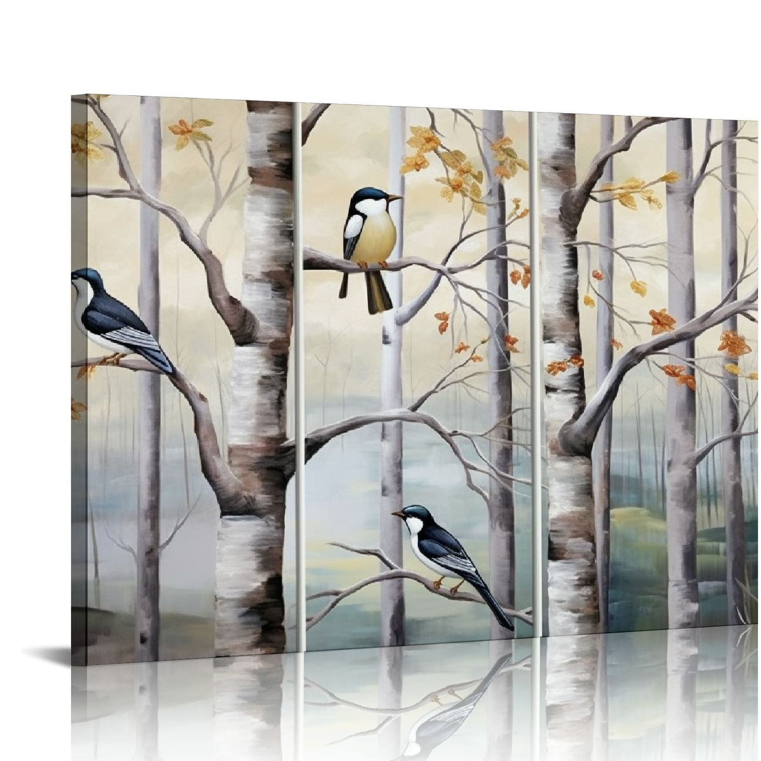 GOSMITH Tree and Bird Wall Art,Canvas Print Nature Scenery Wall Art ...