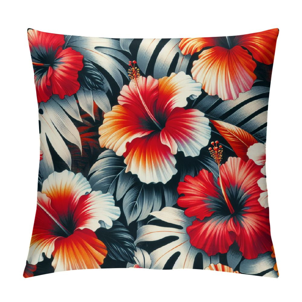 GOSMITH Tropical Flower Throw Pillow Cushion Cover,Floral Exotic ...