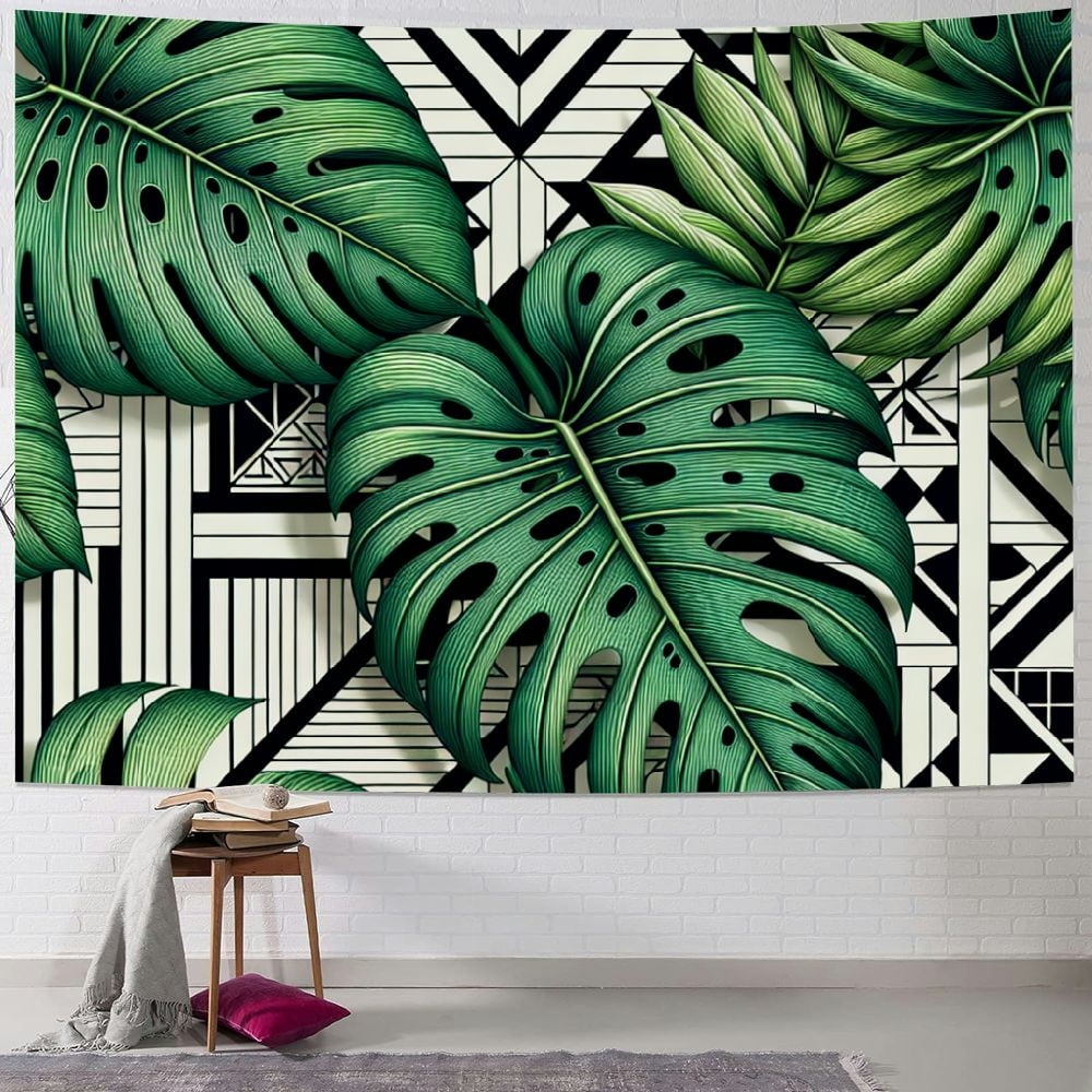 GOSMITH Tropical Green Banana Leaf Tapestry for Living Room Bedroom ...