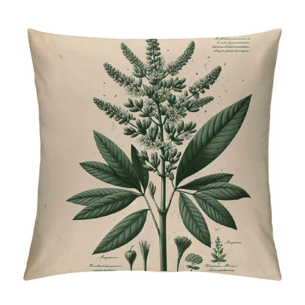 Leisuo Tropical Palm Tree Throw Pillow Covers Vintage Green Leaf ...