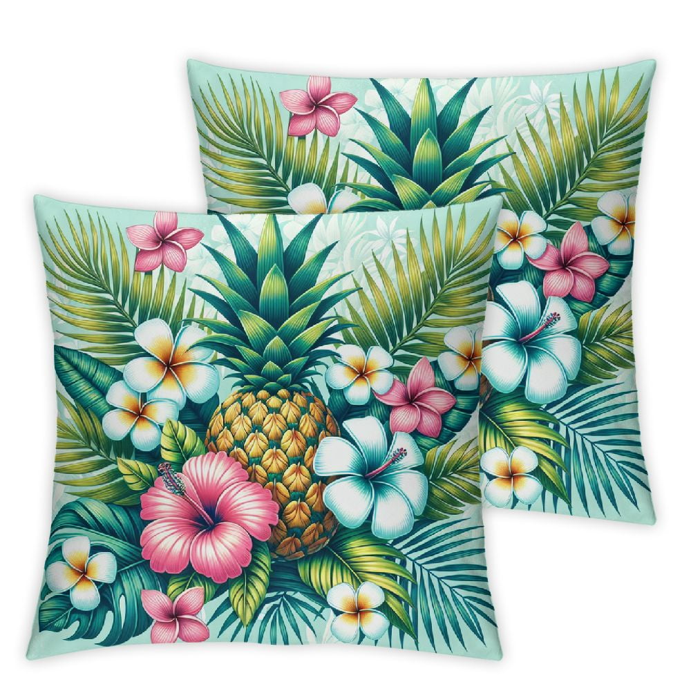 Leisuo Tropical Pineapple Flora Flower Green Palm Tree Leave Decorative ...