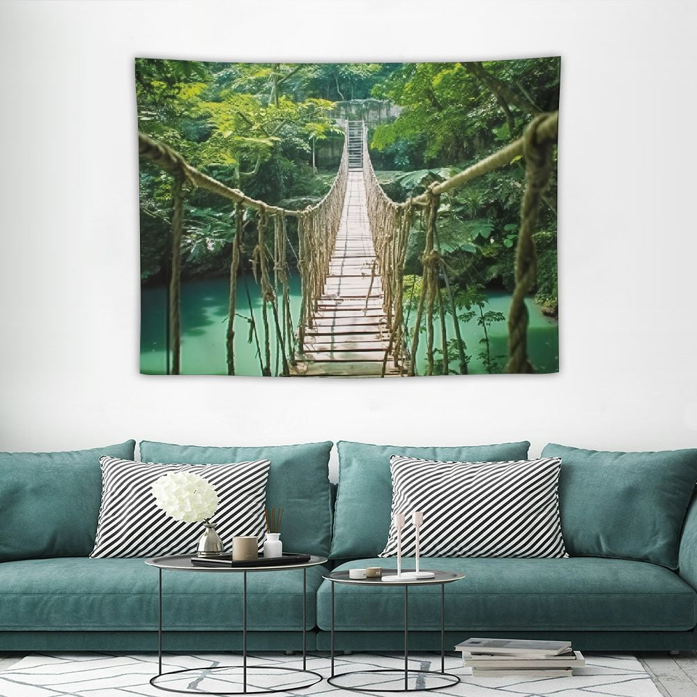GOSMITH Tropical Tapestry, Pedestrian Suspension Bridge over the River ...