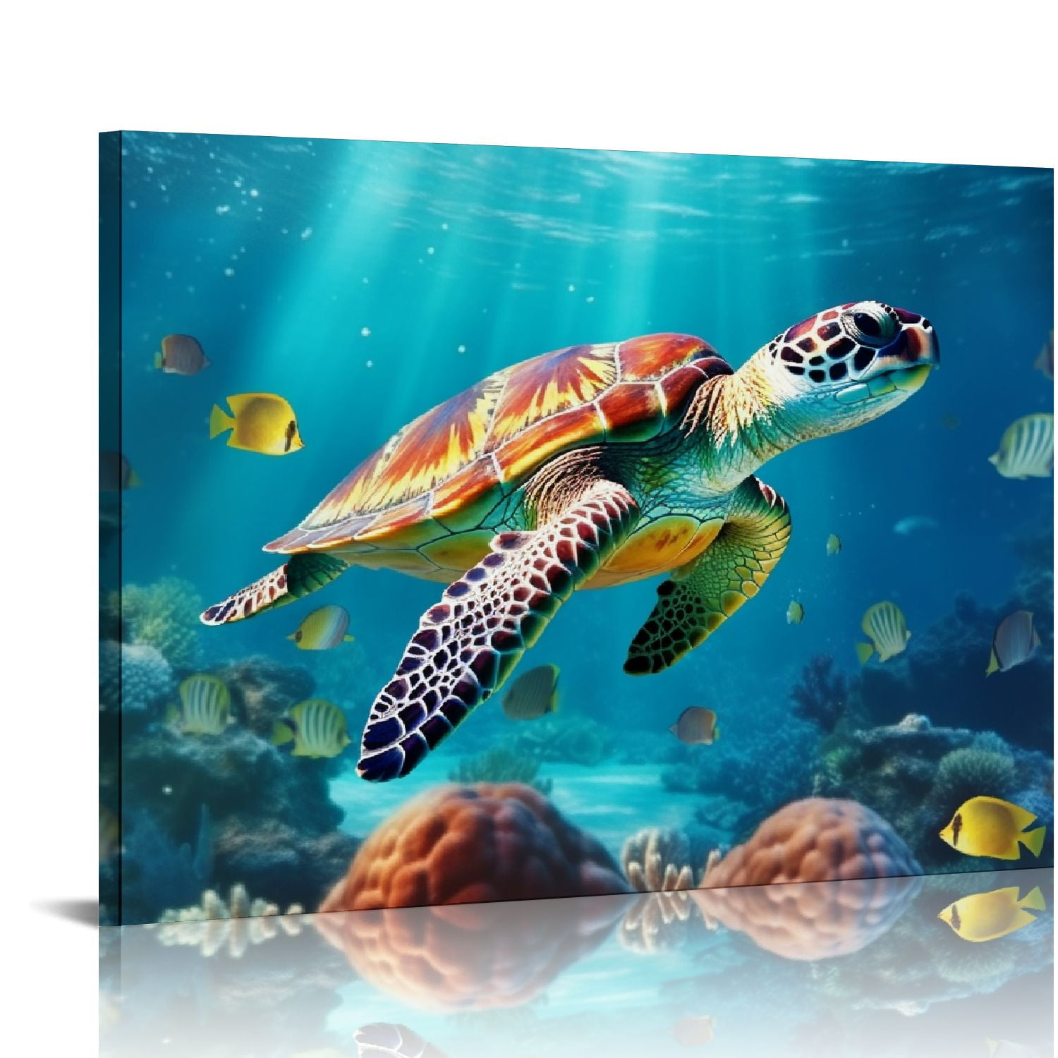 GOSMITH Turtle Picture Decor Wall Art Aquatic Animal Nature Landscape ...