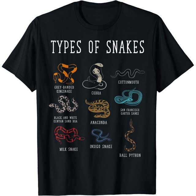 Leisuo Types Of Snakes - Educational Serpent T-Shirt - 9 Different ...