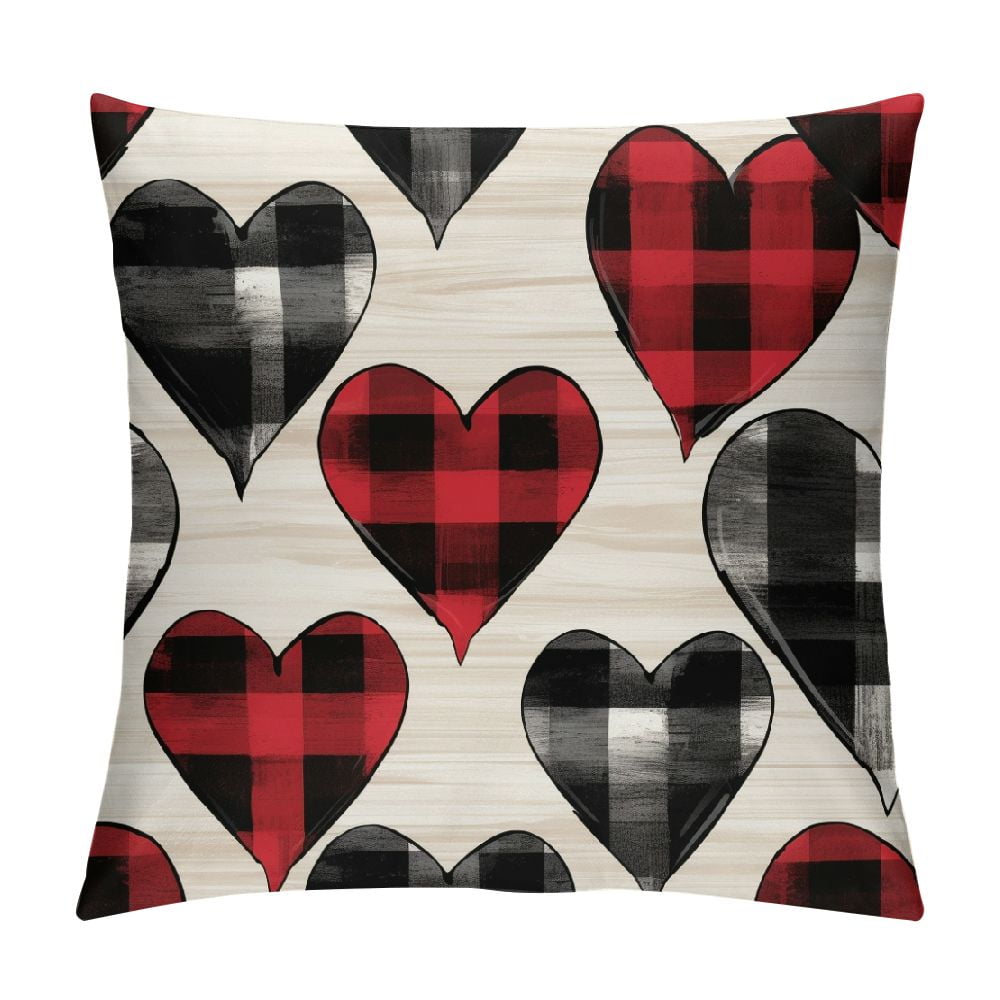 GOSMITH Valentines Day Pillow Covers for Home Love Heart Happy ...