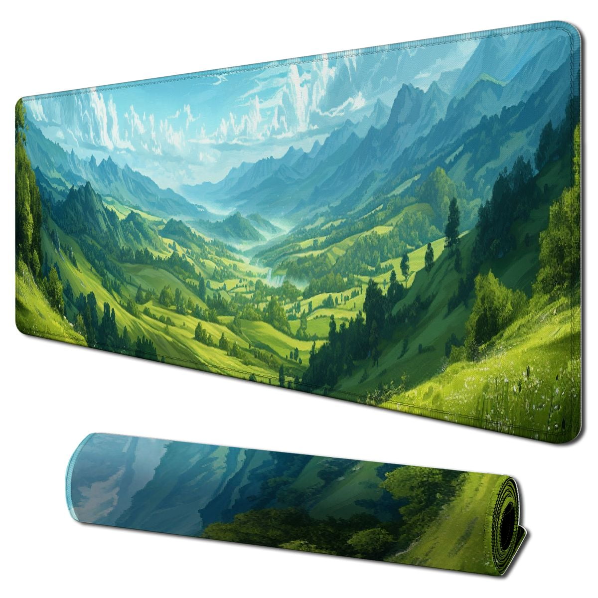 GOSMITH Valley Landscape Green Plains Large Gaming Mouse Pad for Desk ...