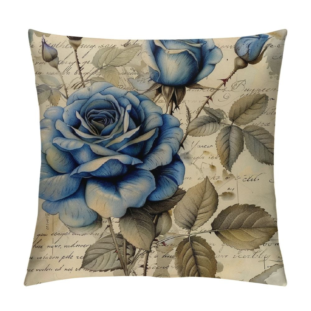 GOSMITH Vintage Flower Throw Pillow Covers Elegant Retro Pretty Leaf ...