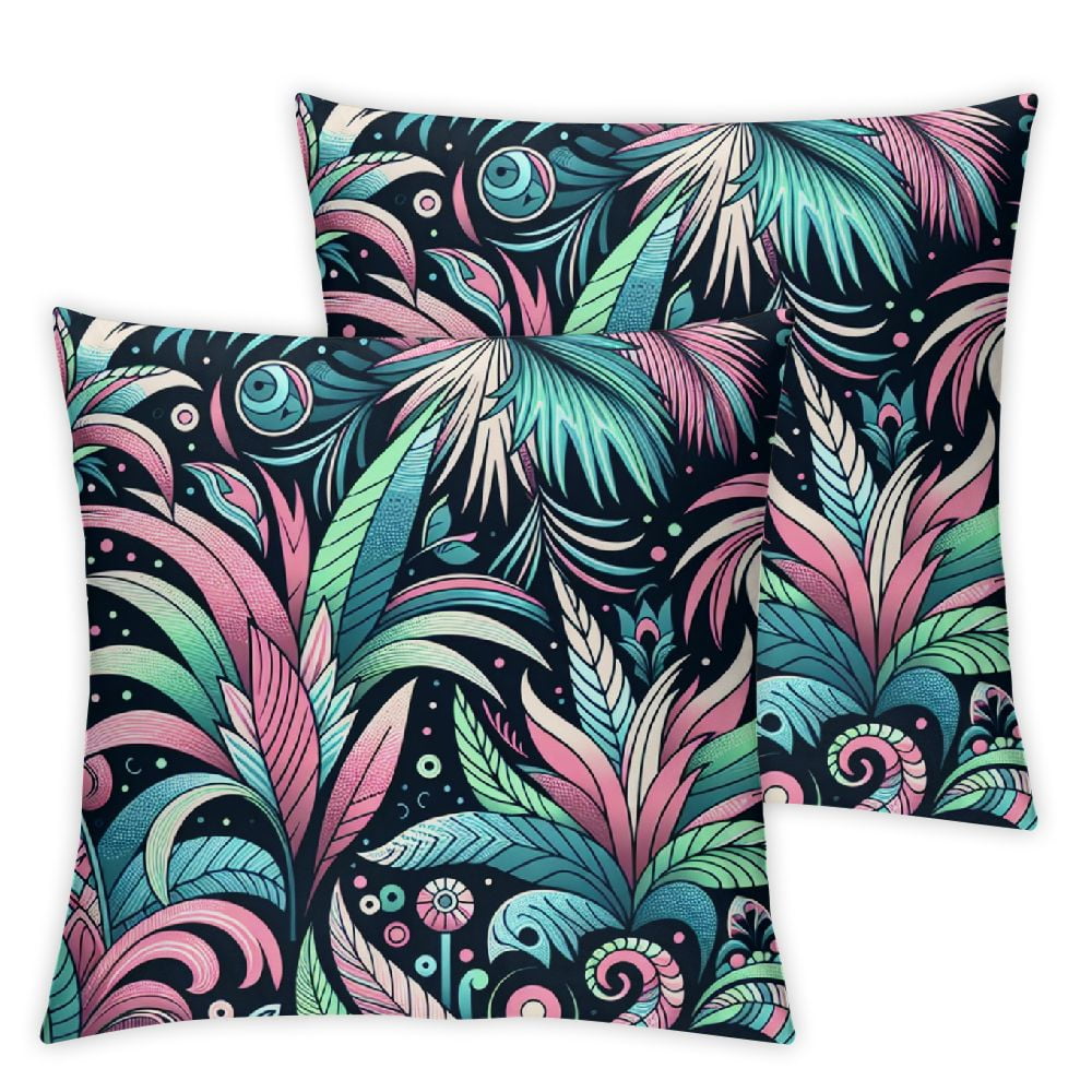 GOSMITH Vintage Fruit Palm Trees Nature Banana Aloha Floral Night Tropic Leaves Pineapples ...