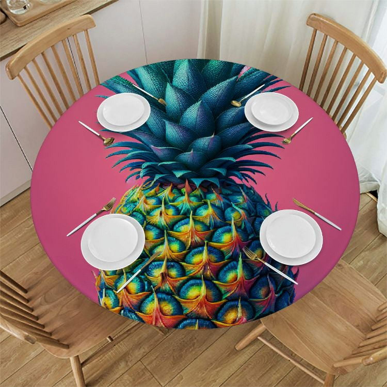 GOSMITH Vintage Pink Color Big Pineapple Tropical Summer Fruits Table ...