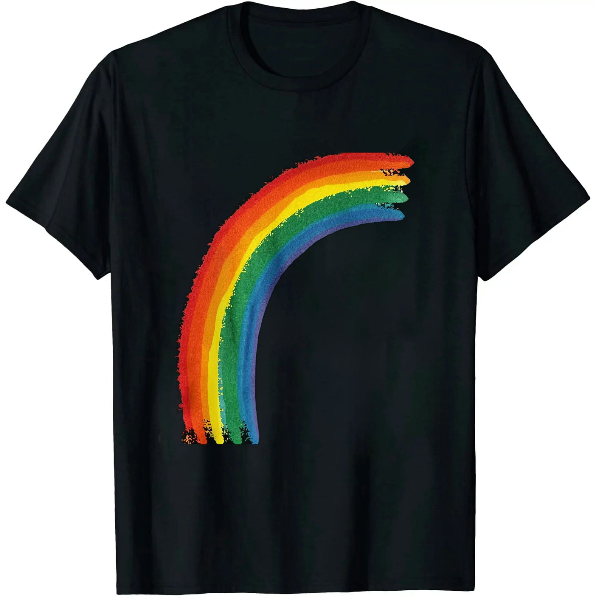 GOSMITH Vintage Retro Rainbow T-Shirt - Classic Distressed Design ...
