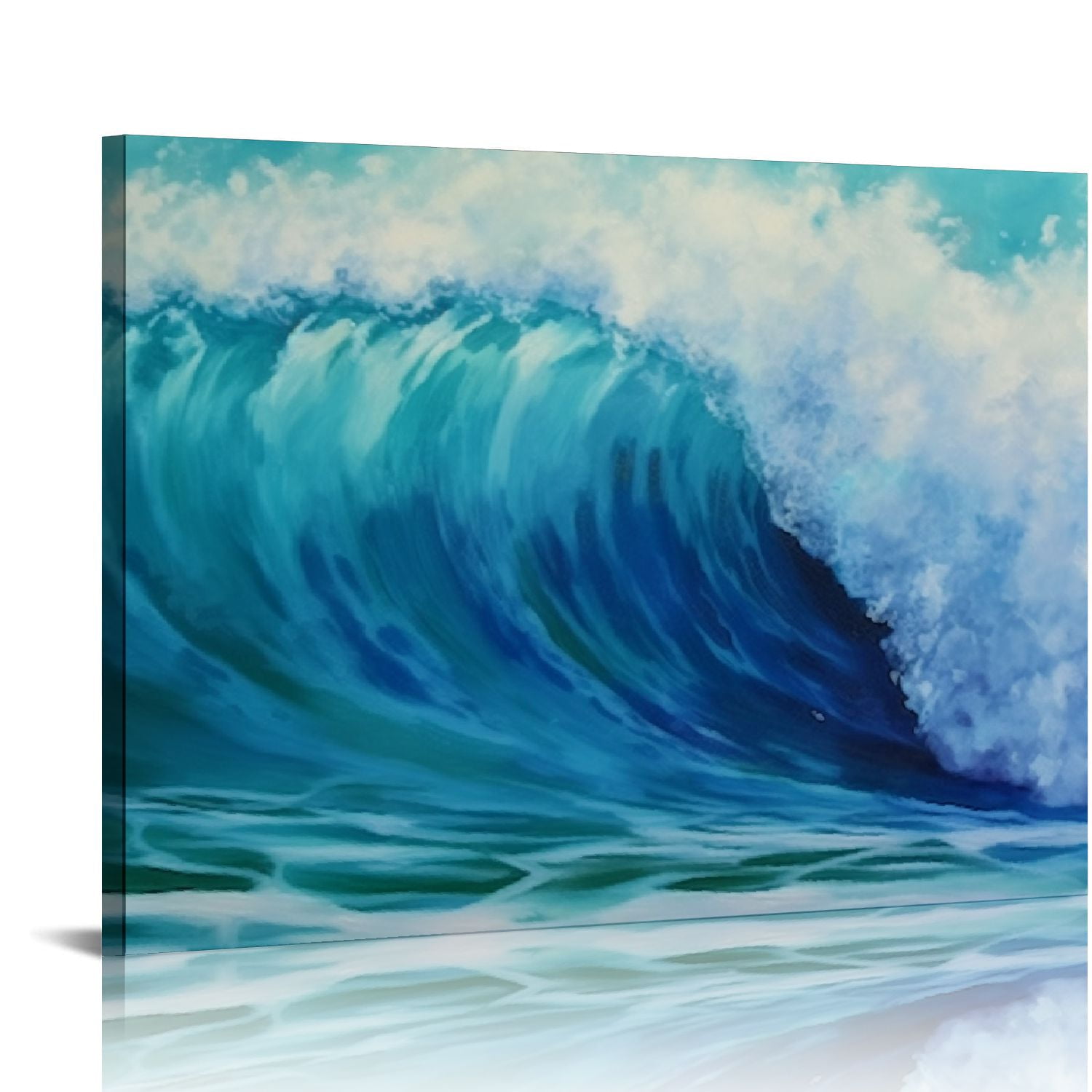 GOSMITH Vivid Blue Tsunami Wave Splash Canvas Wall Art - Walmart.com