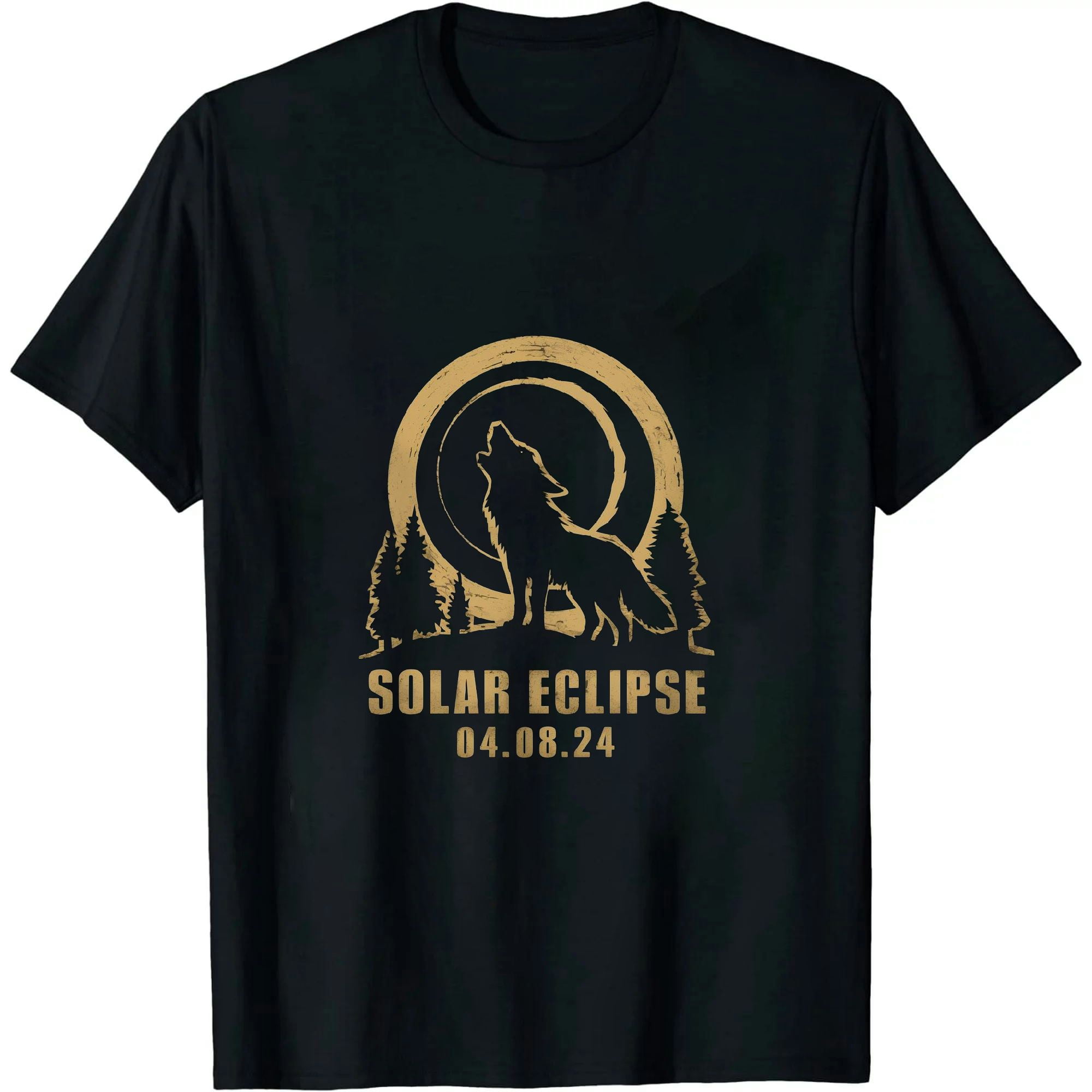 GOSMITH WOLF SOLAR ECLIPSE 2024- Total Solar Eclipse Wolf 04082024 T-Shirt - Walmart.com