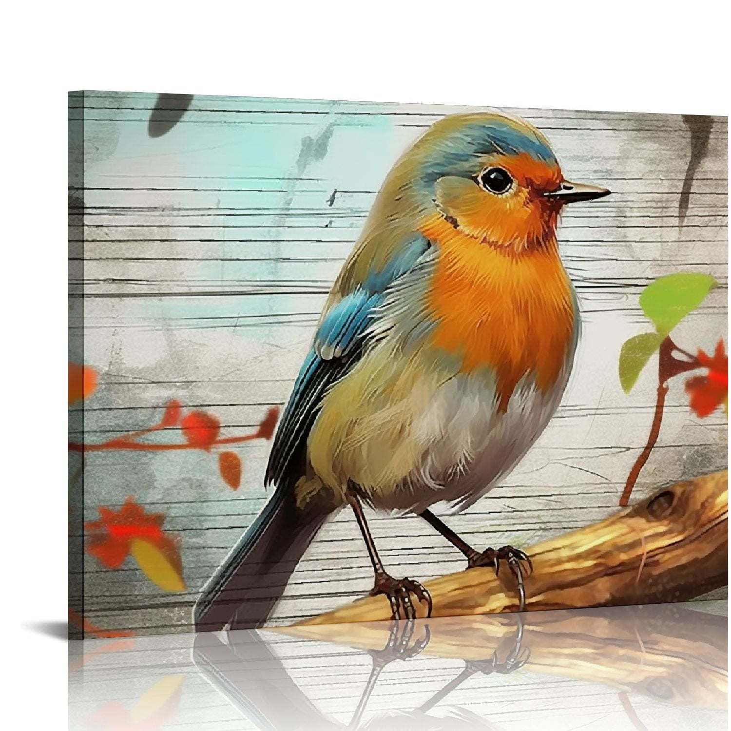 GOSMITH Watercolor Bird Picture Canvas Wall Art Decor for Living Room ...