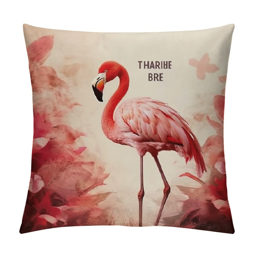 GOSMITH Watercolor Flamingo Pillow Covers Tropical Animals Pink ...