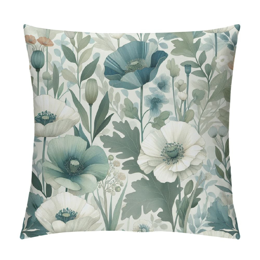 GOSMITH Watercolor Floral Leaves Abstract Plant Print Throw Pillows ...