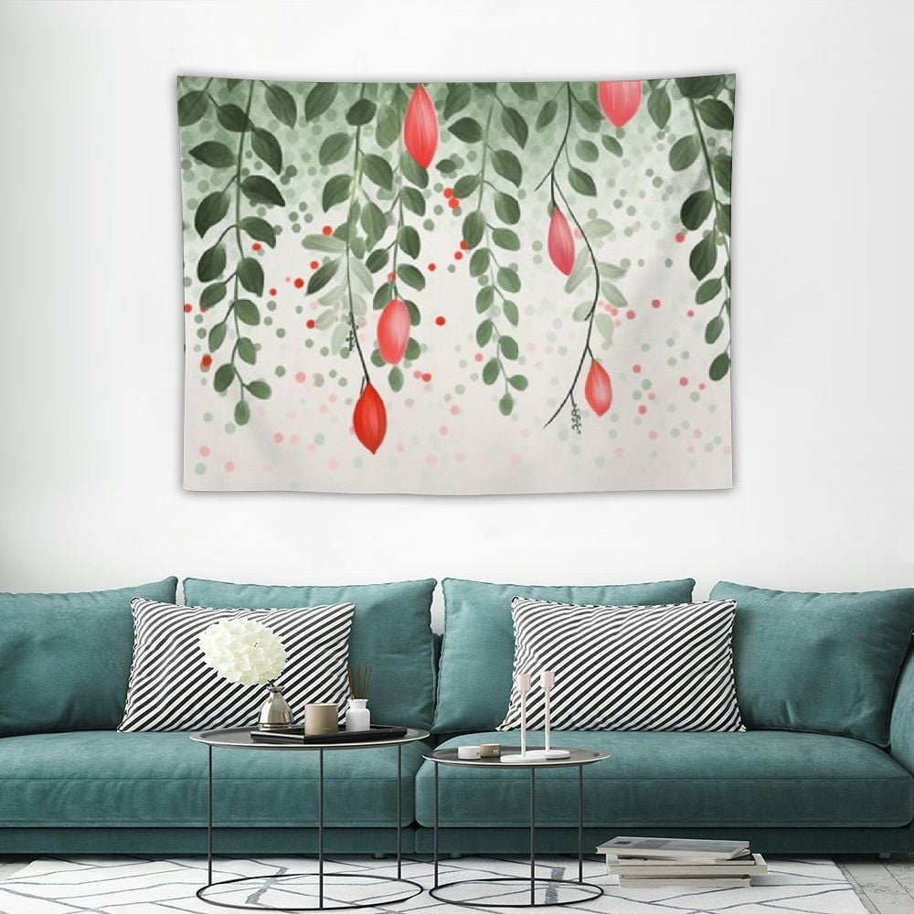GOSMITH Watercolor Green Leaf Tapestry, Eucalyptus Leaf and Pink Floral ... GOSMITH Watercolor Green Leaf Tapestry, Eucalyptus Leaf and Pink Floral ...