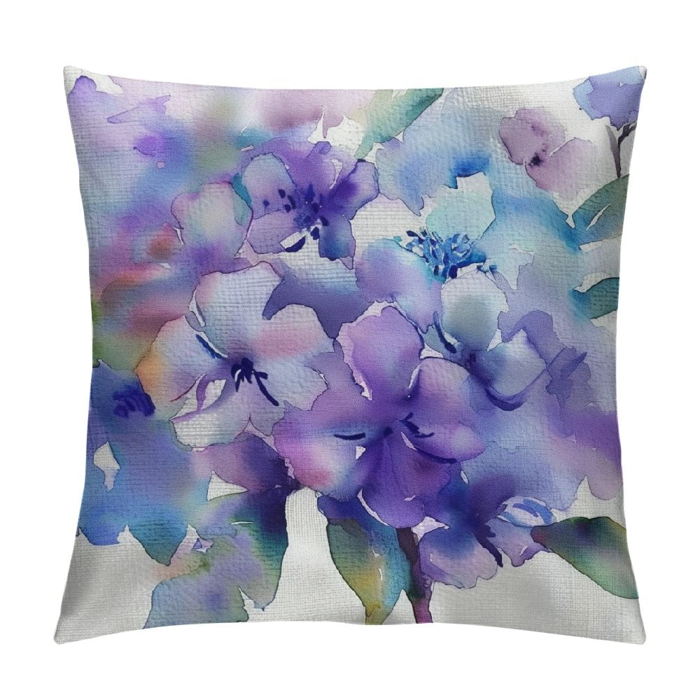 GOSMITH Watercolor Pillow Cushion Cover Delicate Hydrangea Flowers ...