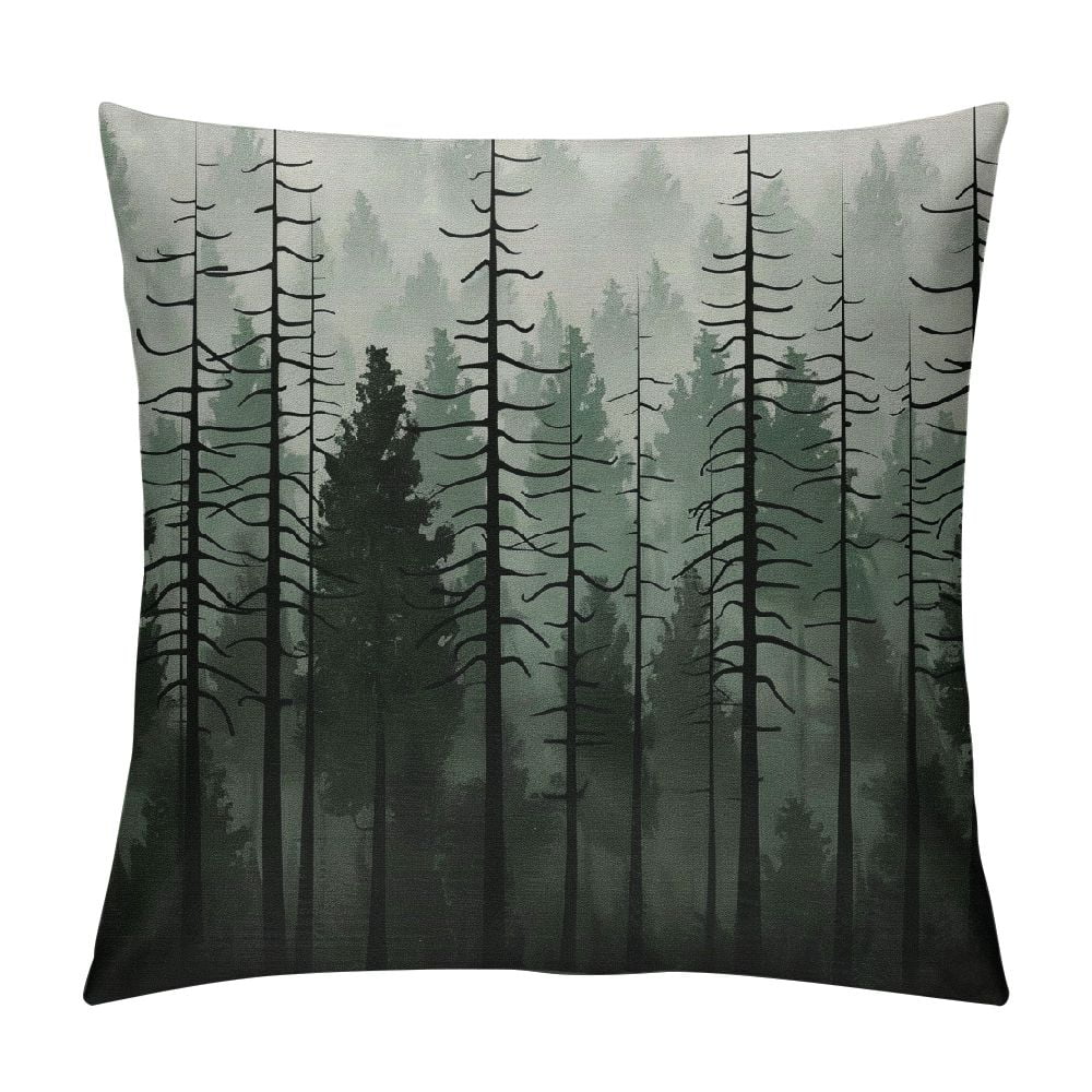 GOSMITH Watercolor Pine Trees Throw Pillow Case Cushion Cover Home ...