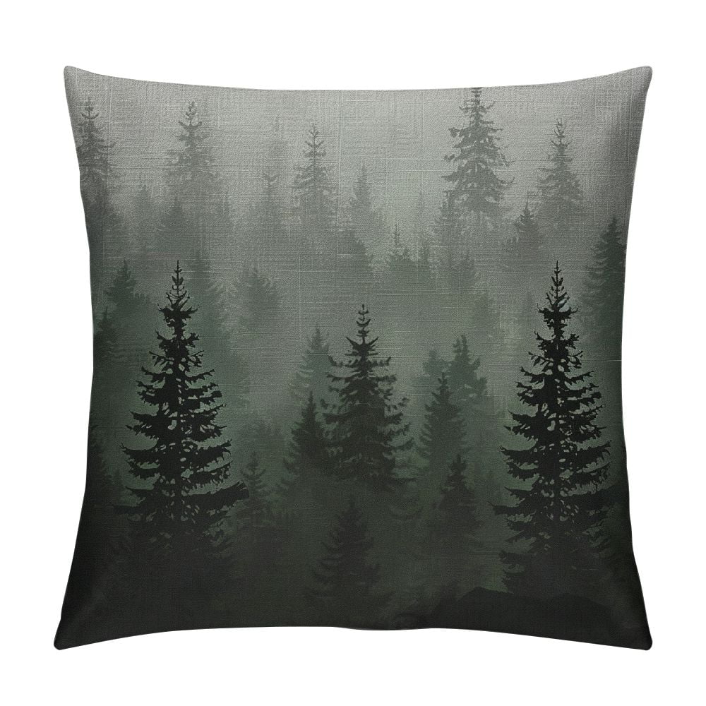GOSMITH Watercolor Pine Trees Throw Pillow Case Cushion Cover Home ...