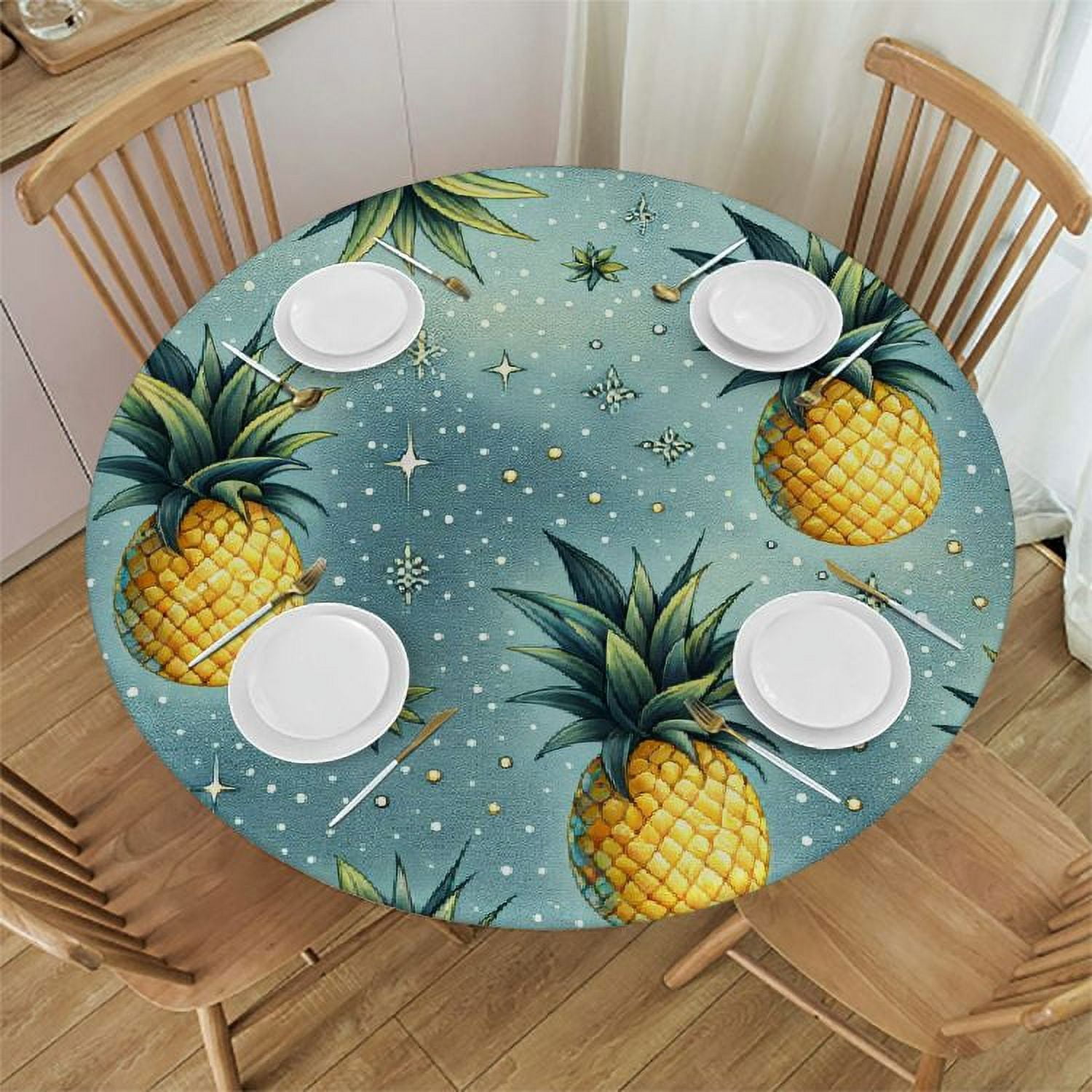GOSMITH Watercolor Pineapple Square Tablecloth White - Walmart.com