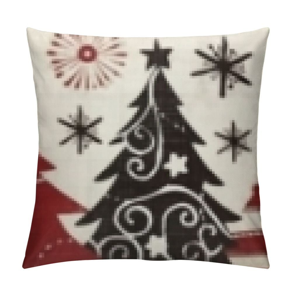 GOSMITH Watercolor Red and Black Buffalo Plaid Christmas Trees Throw ...