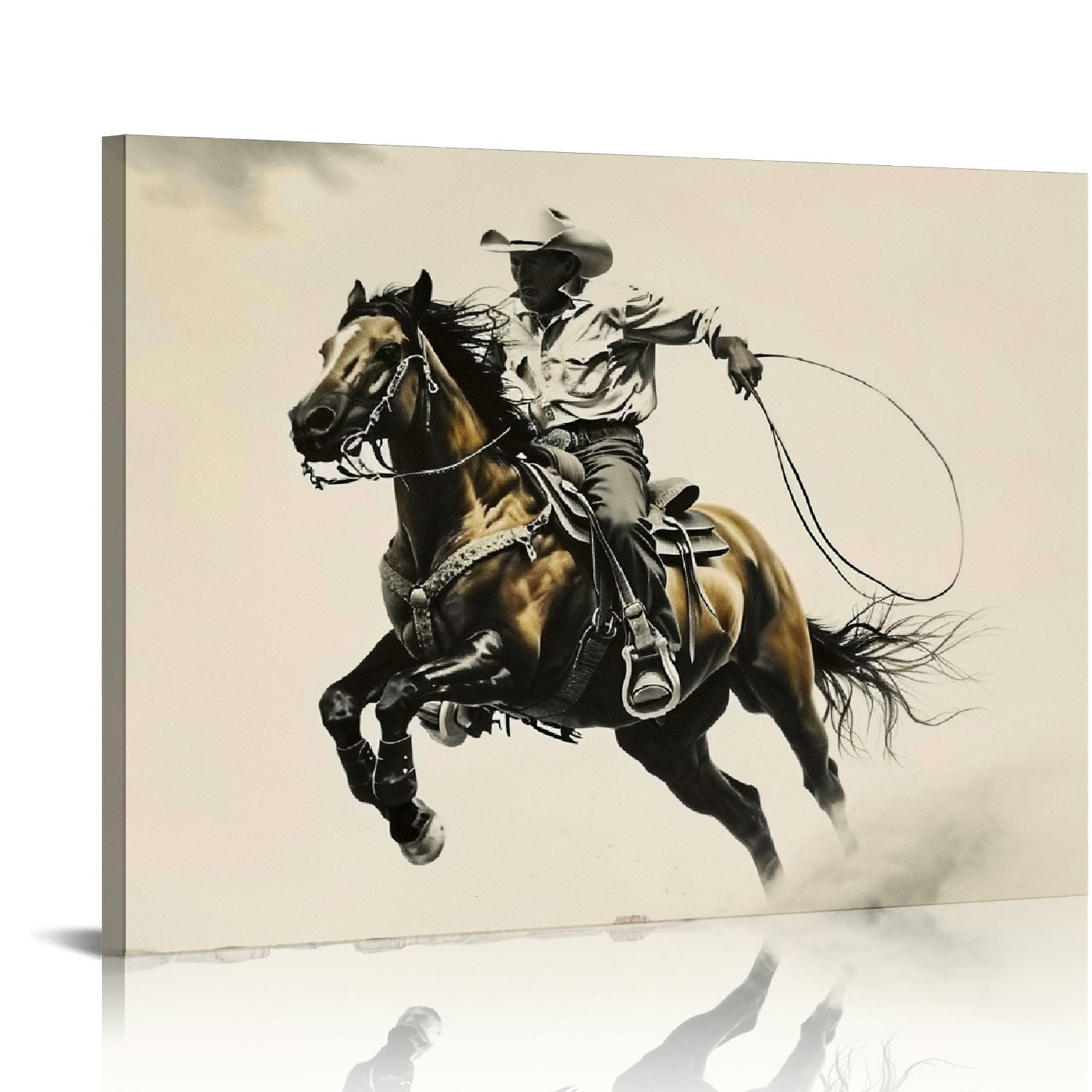 GOSMITH Western Cowboy Wall Art Vintage Cowboy Posters Simple Romantic ...