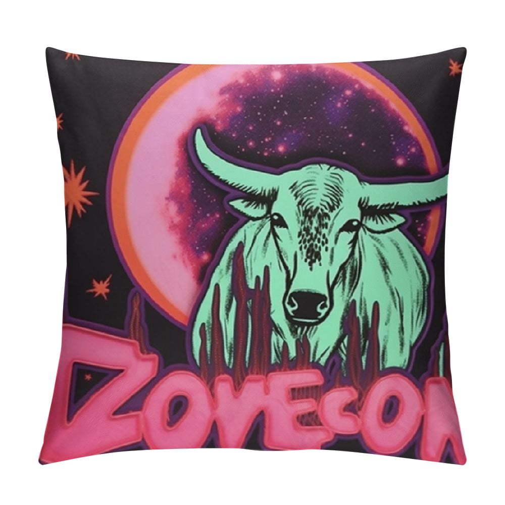 GOSMITH Western Cowgirl Retro Neon Moon Cactus Buffalo Bull Skull ...