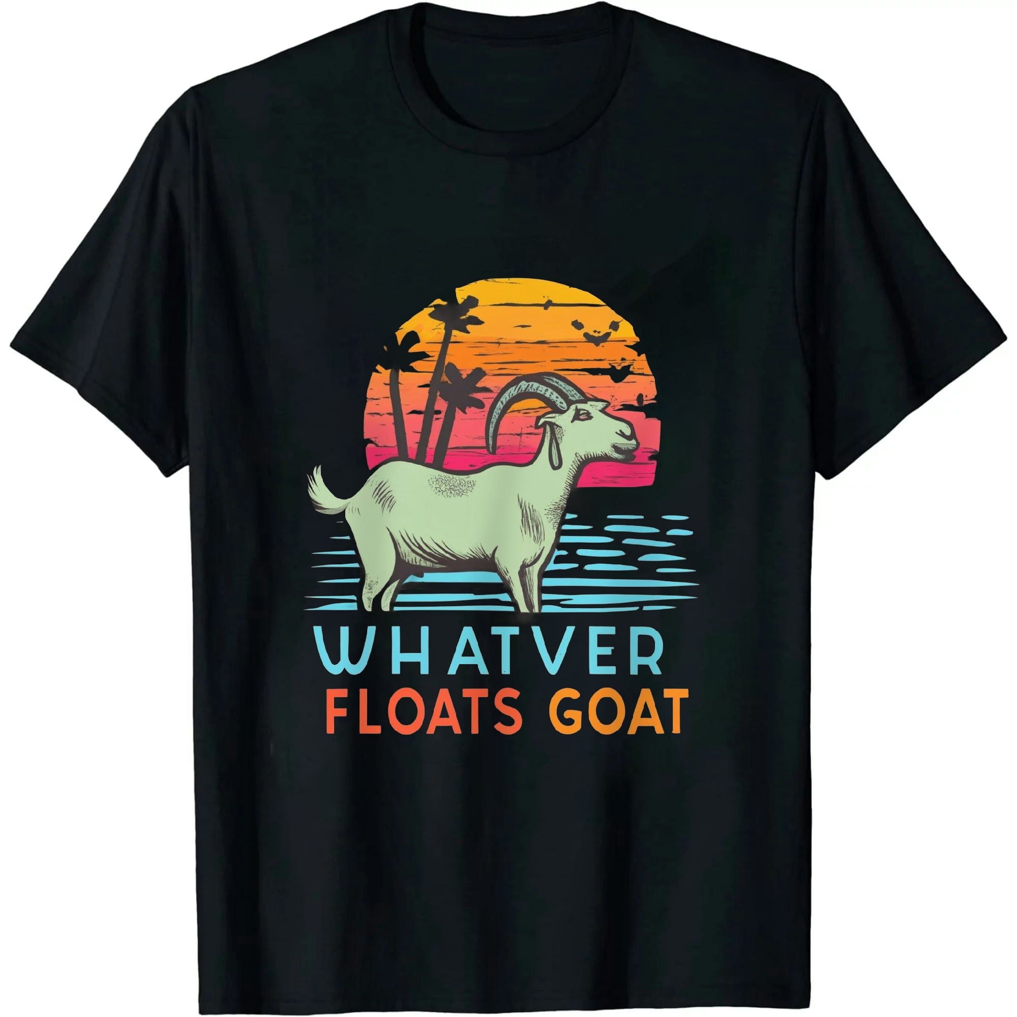 GOSMITH Whatever Floats Your Goat - Retro Vintage Goats Farm Animal T ...