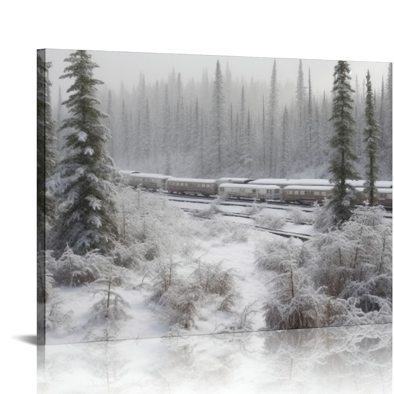 GOSMITH Winter Pine Forest Landscape Poster Rustic Christmas Snowy Pine ...