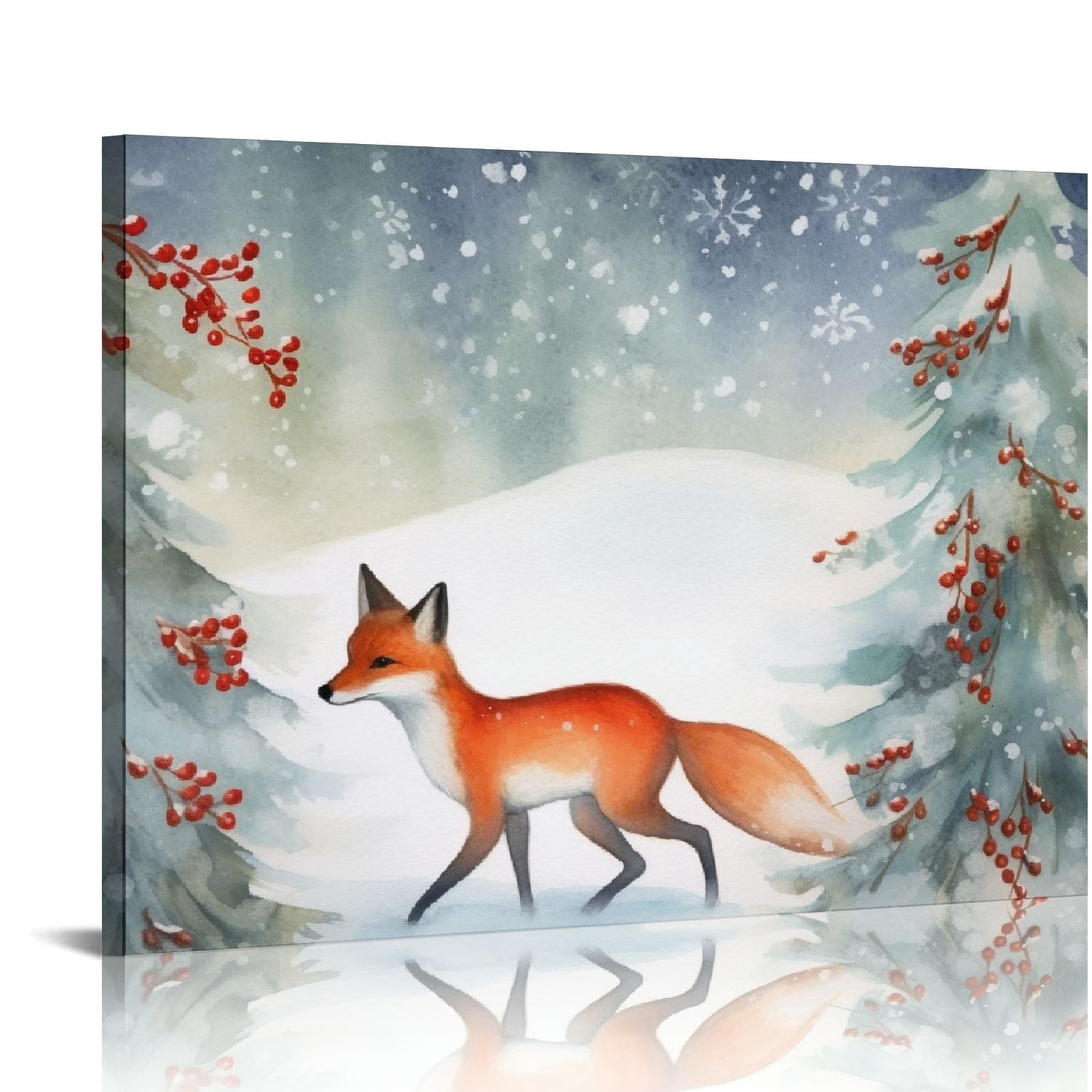 GOSMITH Winter Wall Art,Winter Decor,Fox Decor,Farmhouse Wild Animal ...