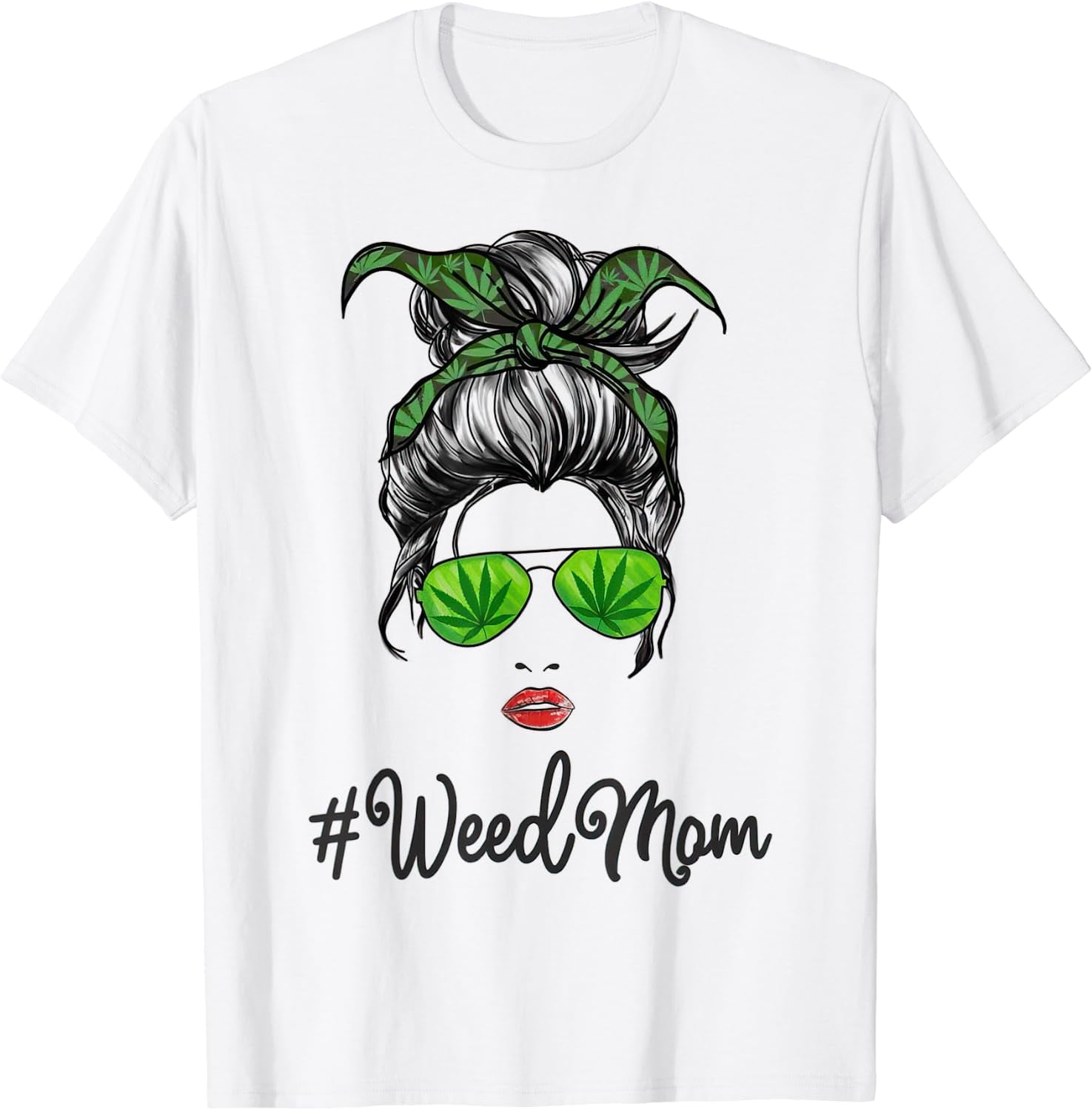 Leisuo Women's Classy Mom Life with Leopard Mom Marijuana Weed Lover T ...