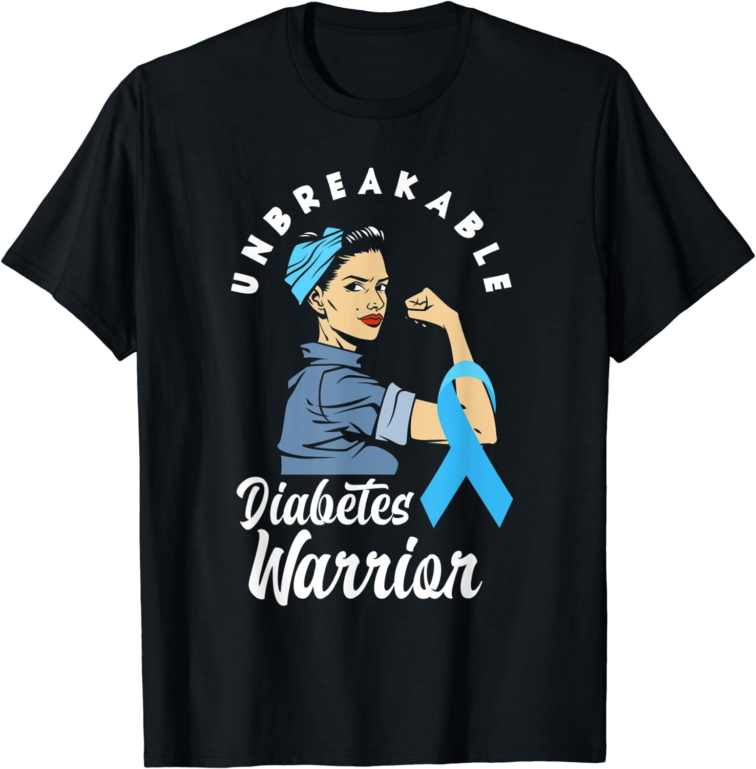 Leisuo Womens Diabetes Warrior Diabetic T1D Diabetes Awareness T-Shirt ...