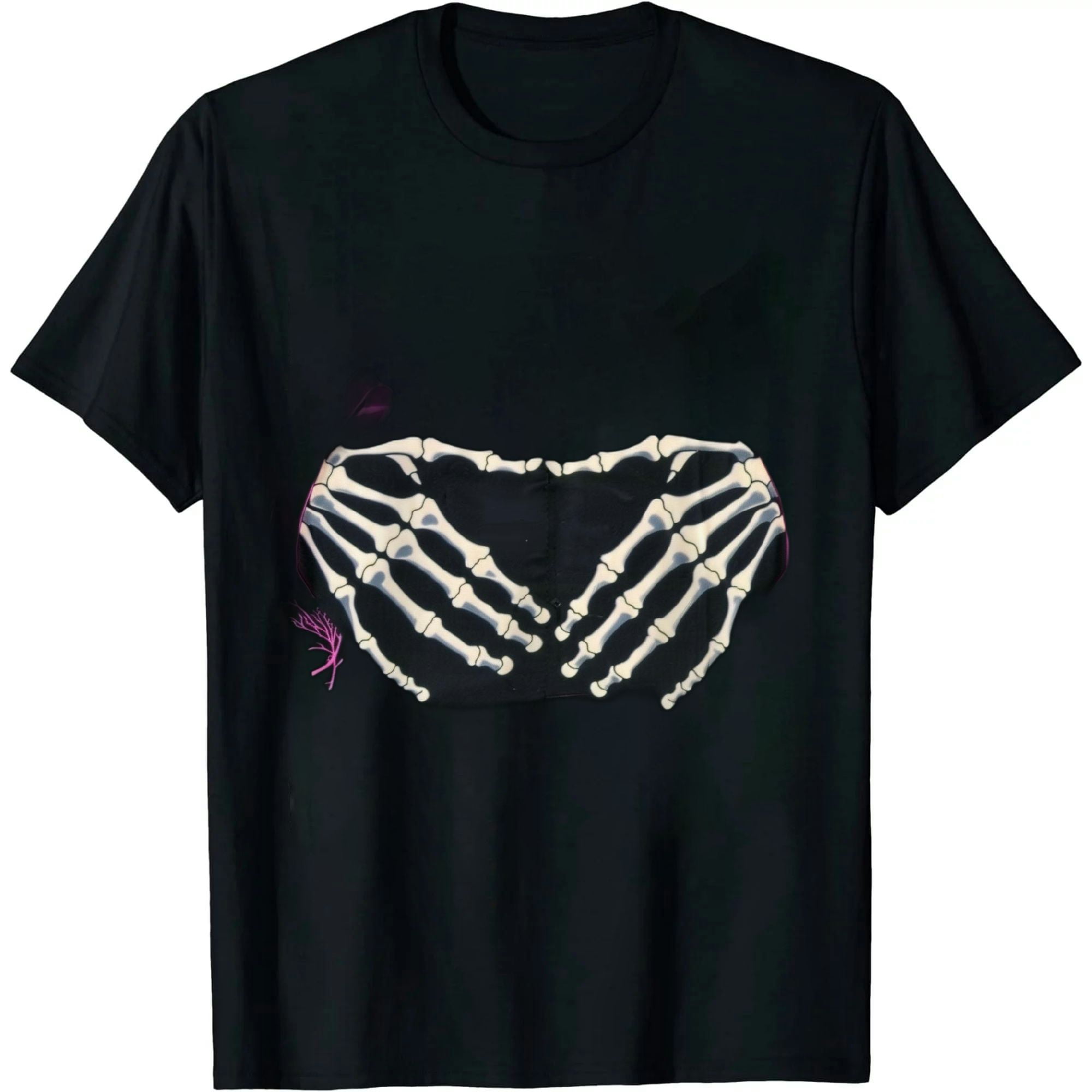 GOSMITH Womens Skeleton Hands Bra Pink Ribbon Breast Cancer Halloween T ...