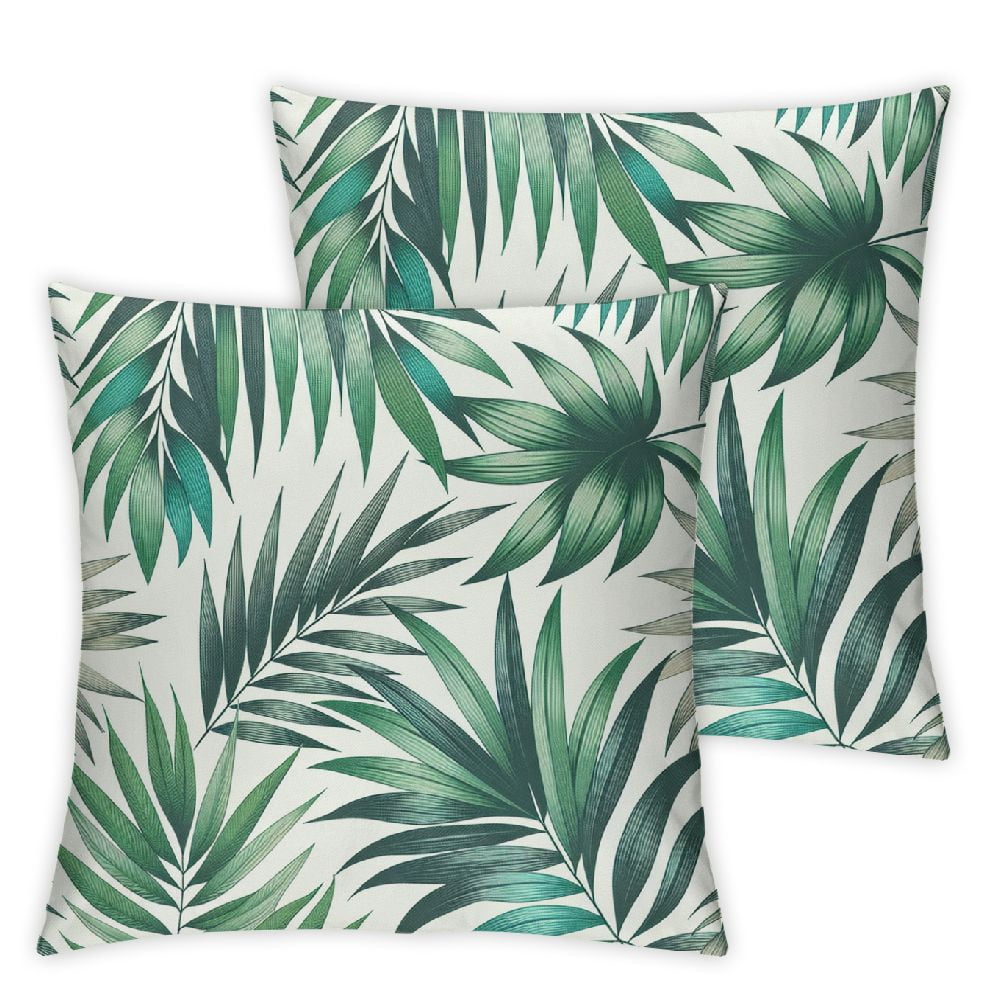 GOSMITH Zipper Closure 2-Piece Short Plush Pillowcase Palm Leaf Palm ...