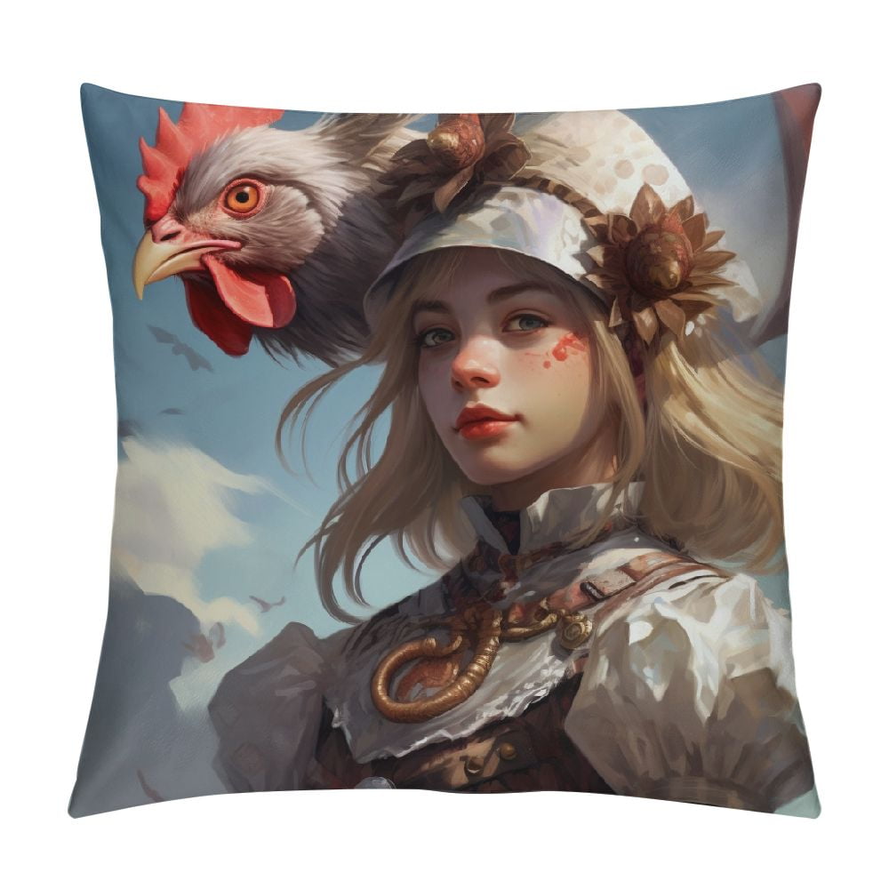 GOSMITH chicken pillow covers chicken gifts for chicken lovers，chicken ...