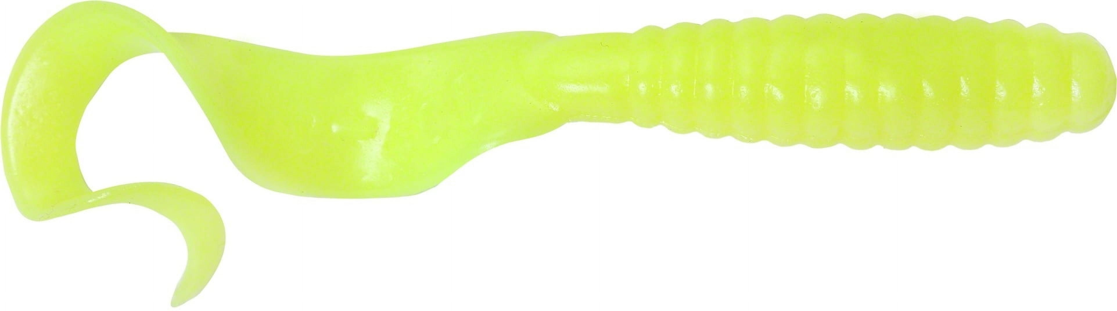GOT-CHA Curltail Grub, 4" Opaque Chartreuse, 20/Pack - Walmart.com