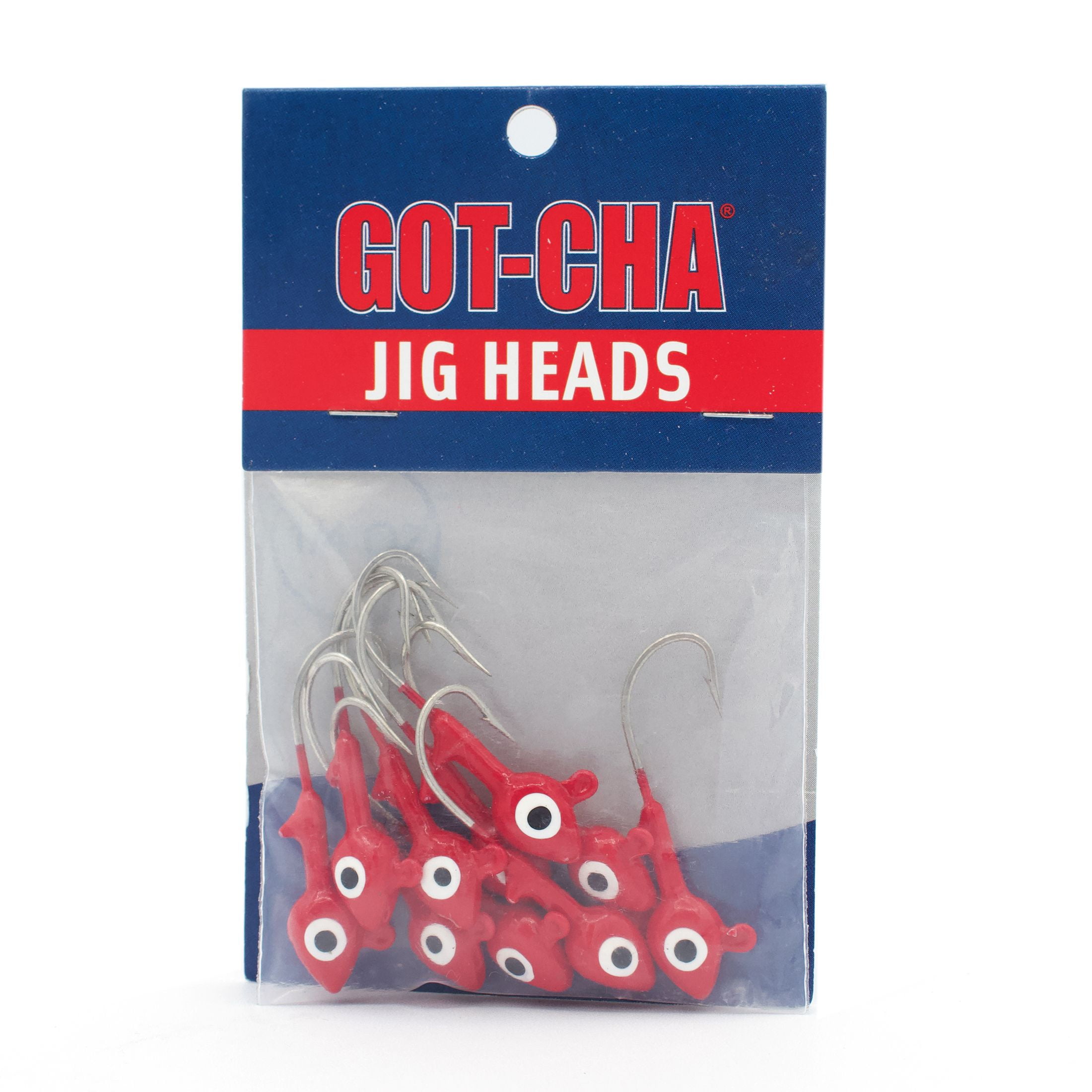 GOT-CHA HSWG14-9 Grub Head, 1/4 oz 1/0 Hook, Red, 10/Pack - Walmart.com