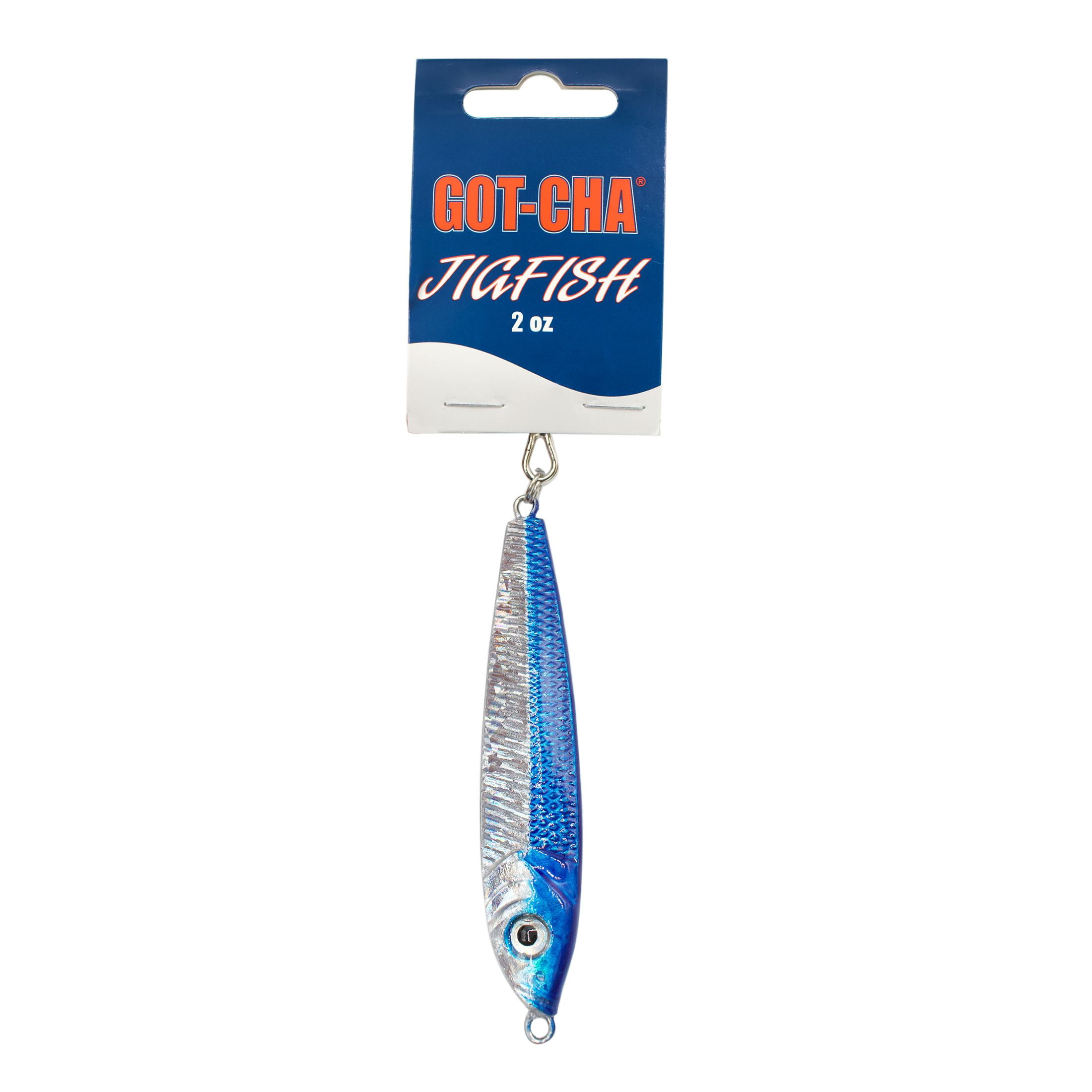 GOT-CHA JF2-BLS Jigfish Lure, 3 1/2", 2 oz, 1/0 Treble Hook Blue/Silver ...