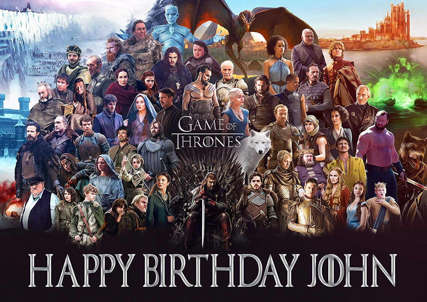 GOT Game of Thrones Edible Cake Image Topper Personalized Birthday ...