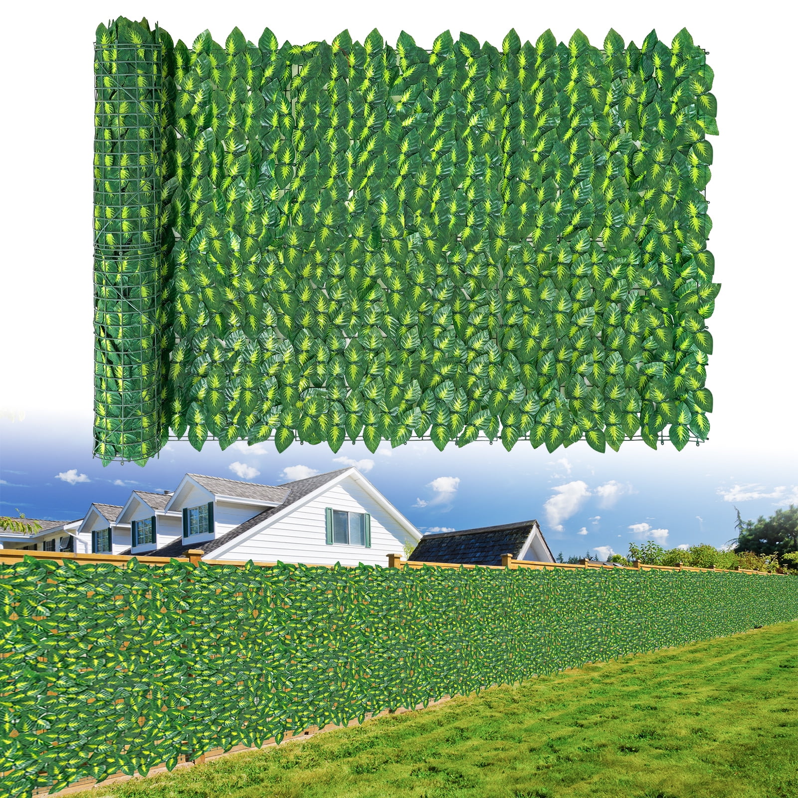 "GOTGELIF 39""x157"" Outdoor Backyard Ivy Privacy Fence Screen, Faux ...