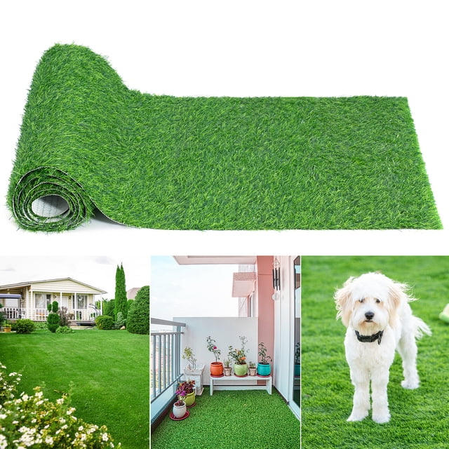 GOTGELIF 1.64x1.64FT Artificial Grass Turf, Low Maintenance Synthetic ...