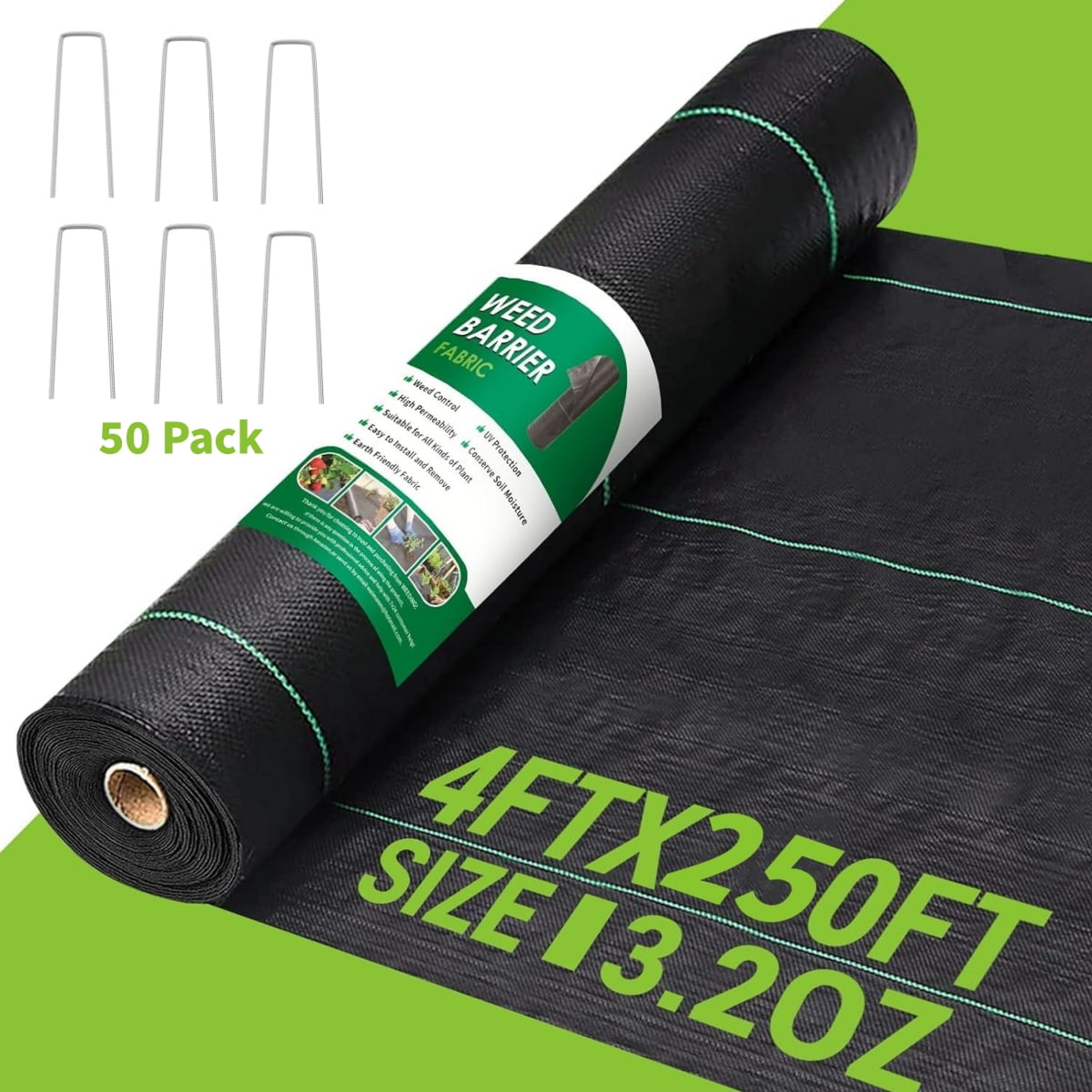 Free Shipping! GOTGELIF¬Æ 3.3x300ft Weed Barrier Fabric,3.2OZ Landscape ...