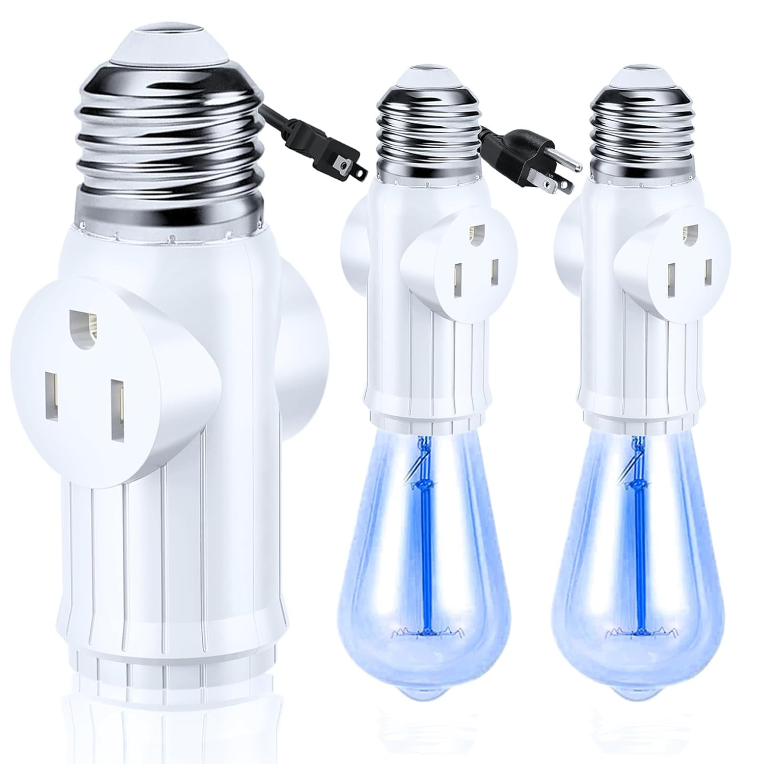 GOTHICANA BY EMP2 Packs Light Bulb Plug Adapter, Screw In E26 E27 Light ...